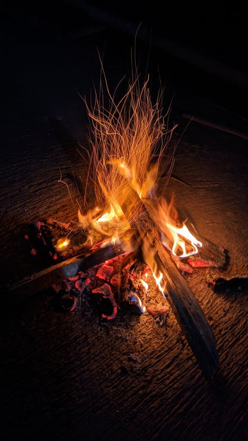 Bonfire on a Very Cold Night Stock Image - Image of night, indonesia ...