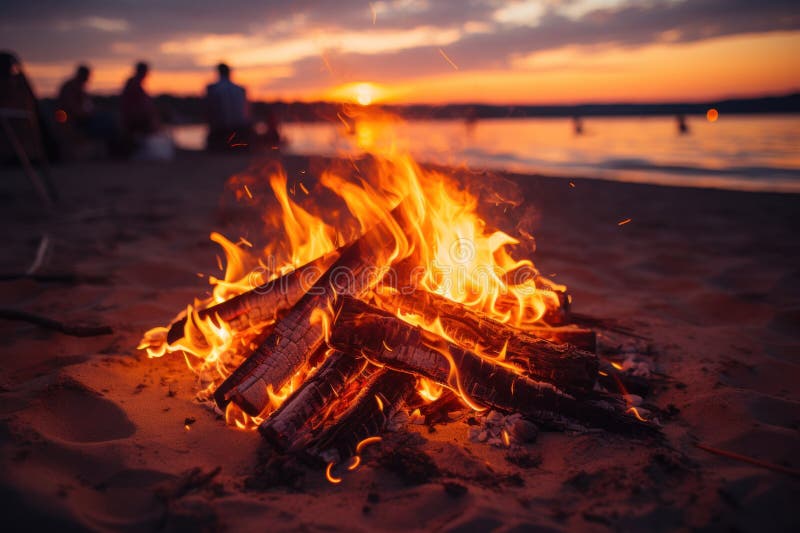 Bonfire Warmth Amidst Sunset Hues, Sunrise and Sunset Wallpaper Stock ...