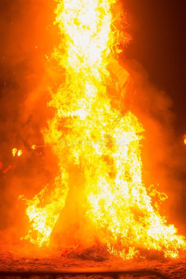Bonfire in a White Summer Night Stock Photo - Image of burn, burning ...