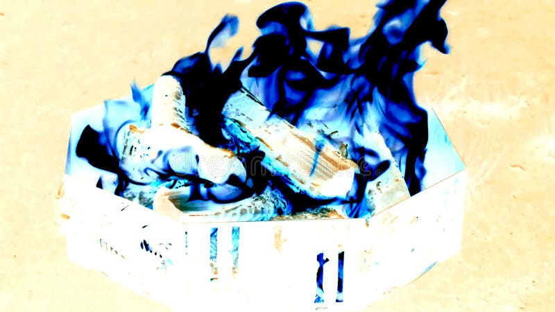 Neon Negative of Bonfire on Wood Stock Footage - Video of golden ...