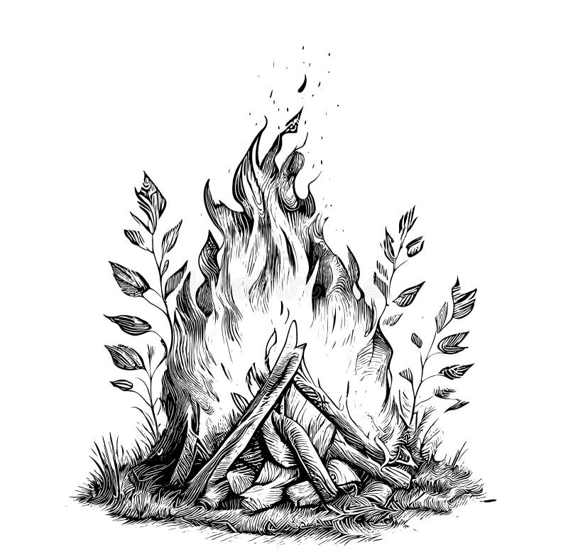 Fire Fireplace Engraving Vector Illustration Stock Illustrations – 69 ...
