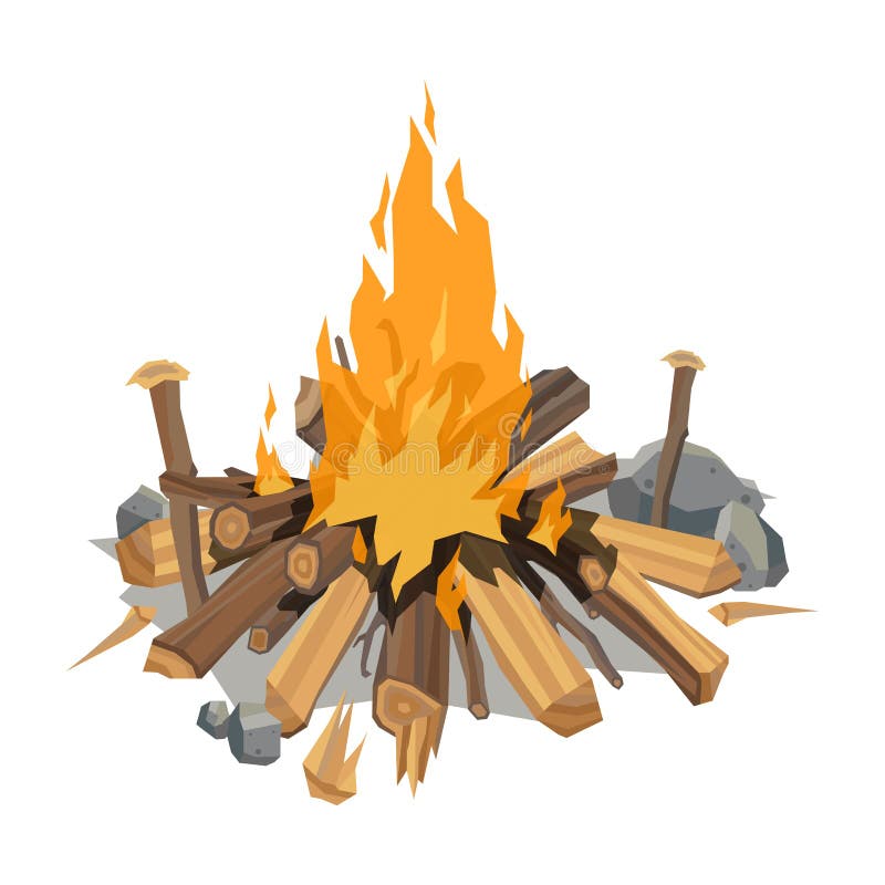 Bonfires Flame Isolated Vector Illustration. Stock Vector ...