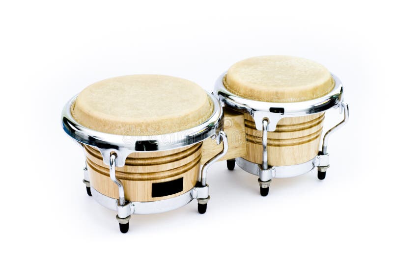 Bongo Drums and Maracas Isolated on White Stock Image - Image of ...