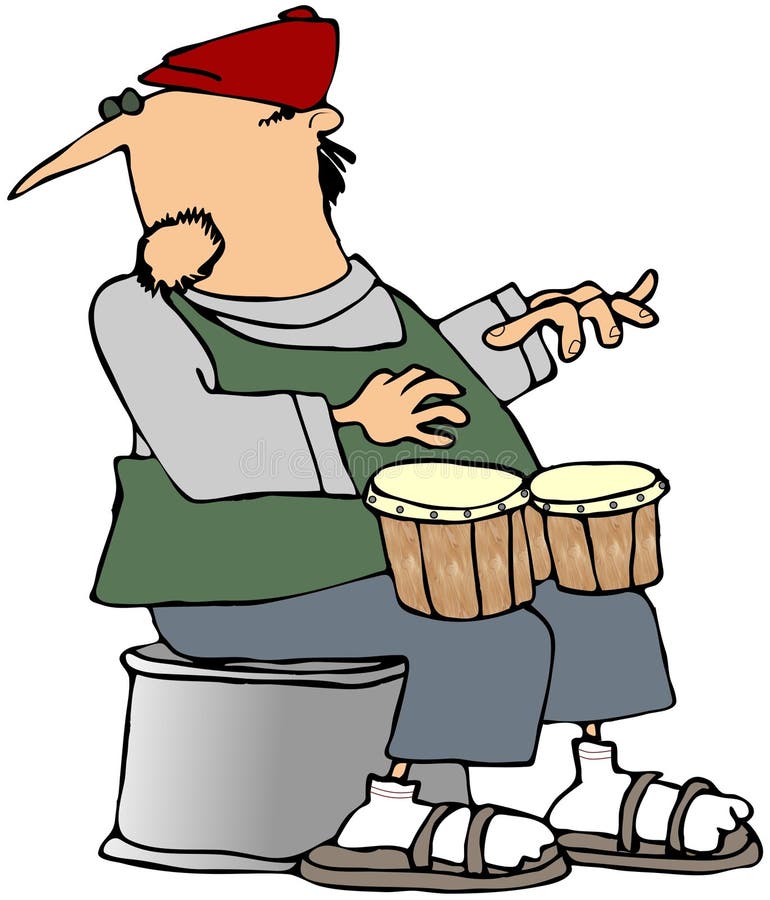 Bongo Player stock illustration. Illustration of drum - 10933561