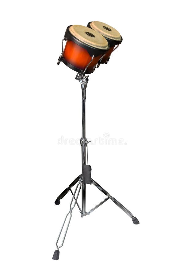 Bongo on Stand Isolated on White Background Stock Photo - Image of ...