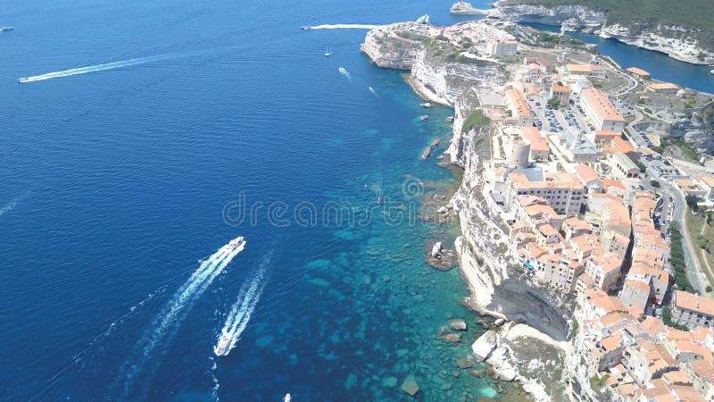 Bonifacio stock image. Image of drone, boat, mavic, city - 97379427