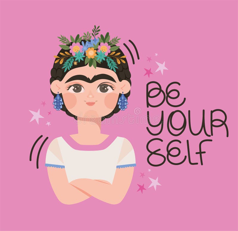 Bonita tarjeta frida kahlo ilustración del vector. Ilustración de ...