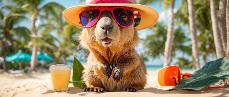 Bonito Capibara En La Playa Foto de archivo - Imagen de peludo ...