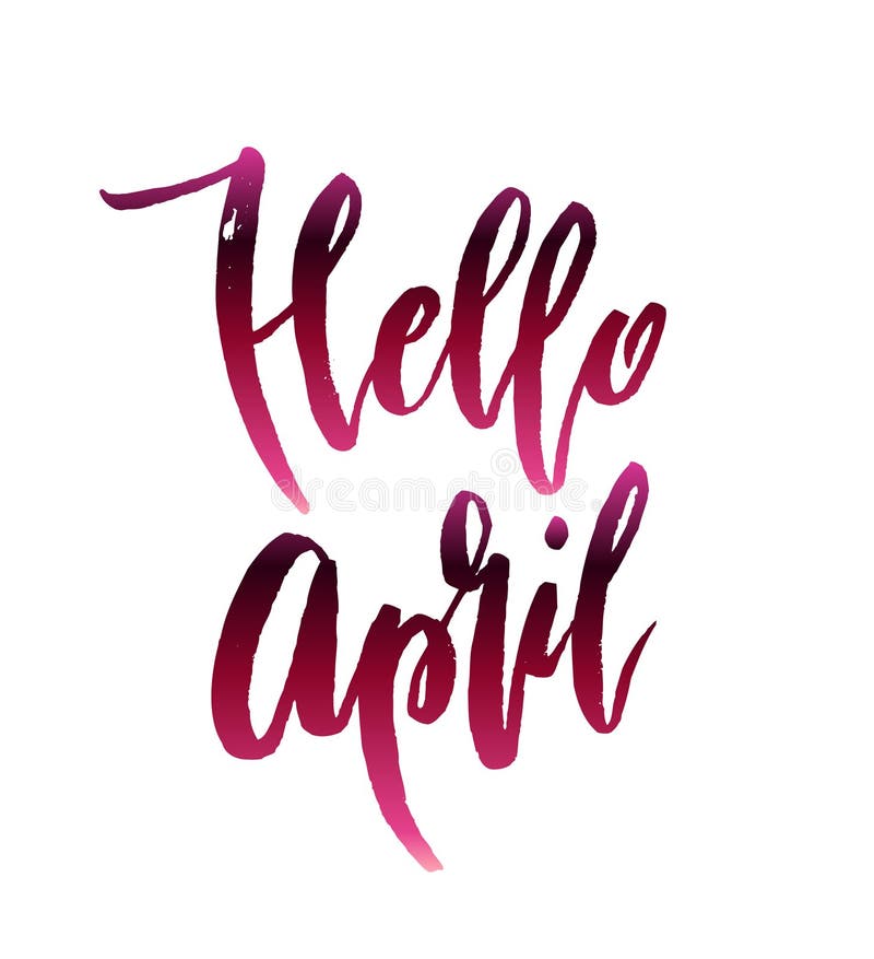 Bonjour April Hand Lettering Greeting Card Texte Manuscrit Guirlande ...