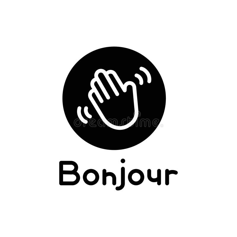 Bonjour Text Sign Illustration Stock Vector - Illustration of morning ...