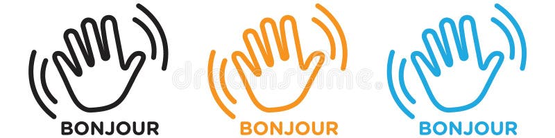 Bonjour Text Sign Illustration Stock Vector - Illustration of font ...