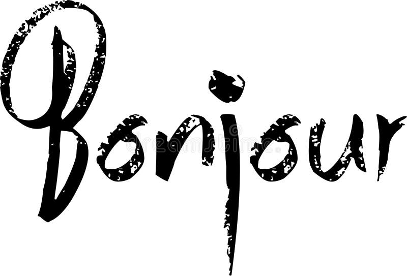 Bonjour Text Sign Illustration Stock Vector - Illustration of whithe ...