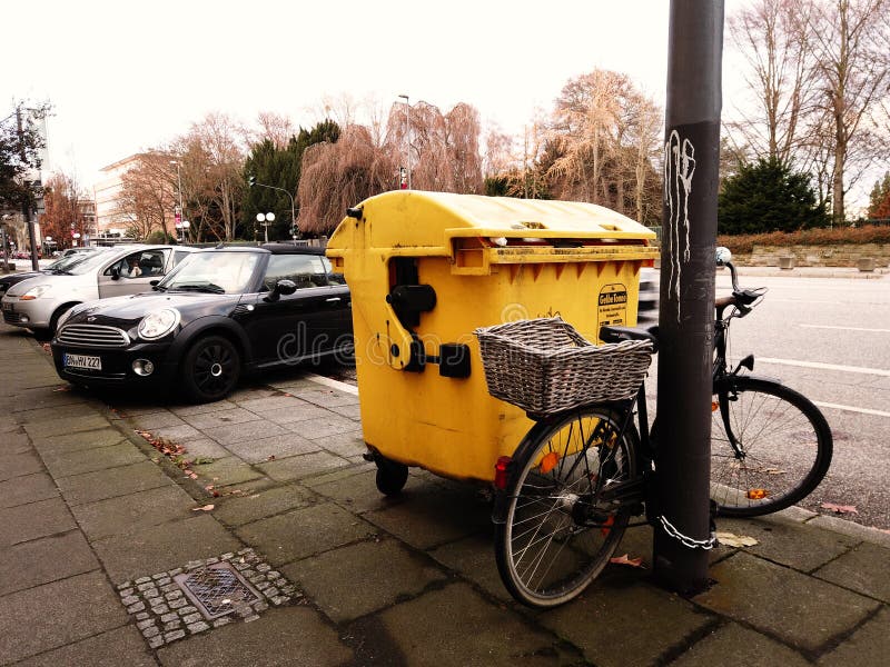 Bonn Germany, 16 Dec 2019: Garbage Box Installed in the Street for ...
