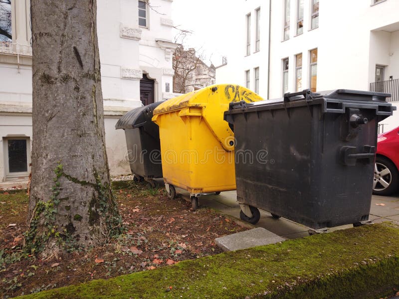 Bonn Germany, 16 Dec 2019: Garbage Cans Installed on the Street for ...