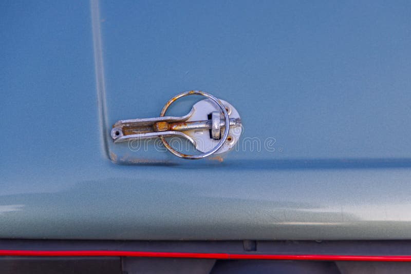 Bonnet Pin Lock stock image. Image of transportation - 259447881