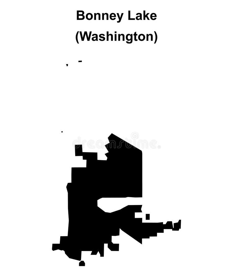Bonney Lake outline map stock vector. Illustration of template - 357620214