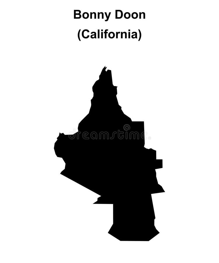 Bonny Doon outline map stock vector. Illustration of contour - 386055939