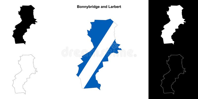Bonnybridge and Larbert Outline Map Stock Vector - Illustration of ...