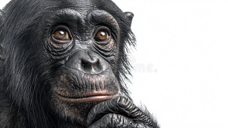 Bonobo Isolated on White Background - Professional Photo for Creative ...