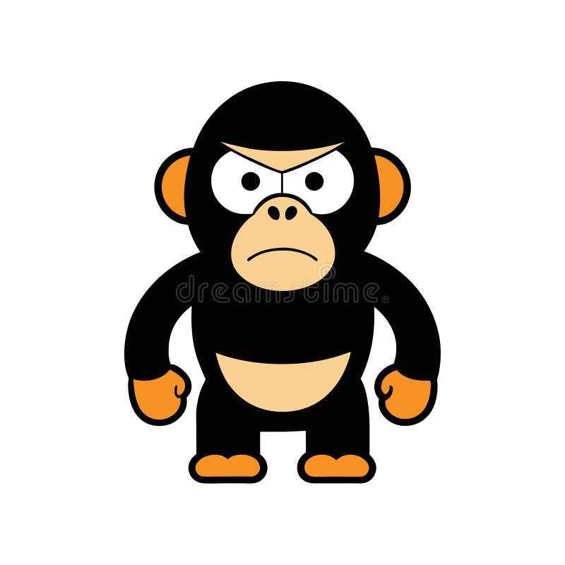 Bonobo Monkey Angry Icon Vector Illustration Stock Vector ...