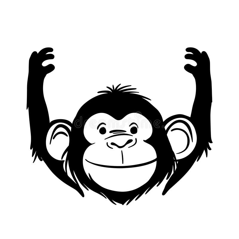 Bonobo. Bonobo Simple Black and White Line Art Vector Logo Stock ...