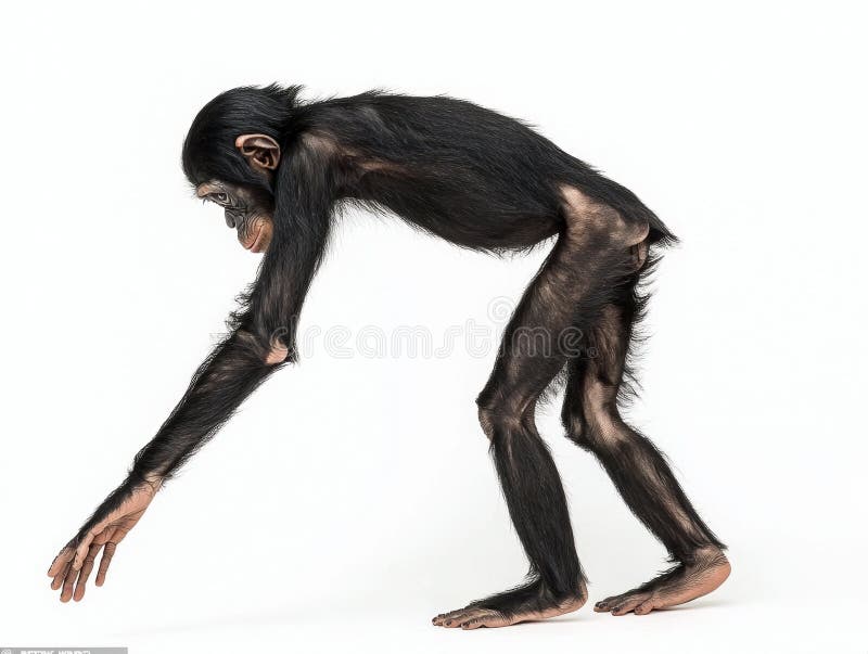 Bonobo Stands Confidently with Its Hand Stretched Out, Revealing Its ...