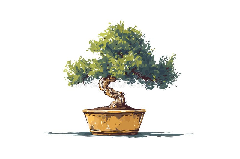 Bonsai Tree Culture Green Isolated Stock Vector - Illustration of ...