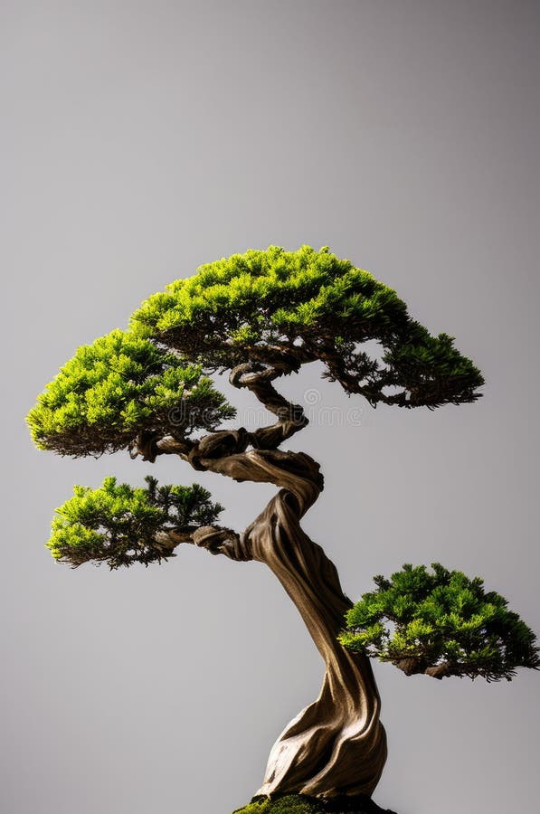 Bonsai Tree Display with Soft Background and Dramatic Silhouette Stock ...