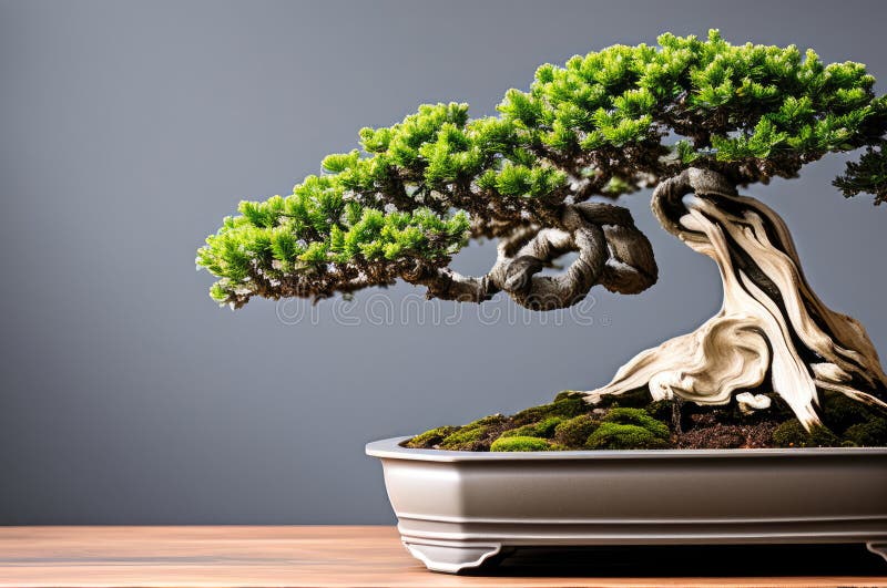 Bonsai Tree Display with Soft Background and Dramatic Silhouette Stock ...