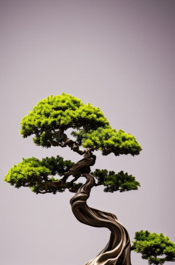 Bonsai Tree Display with Soft Background and Dramatic Silhouette Stock ...