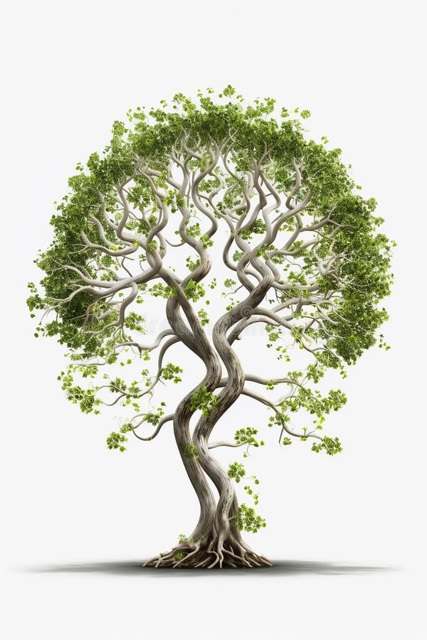 Bonsai Tree of Evolution Twisted in Spiral Stock Illustration ...