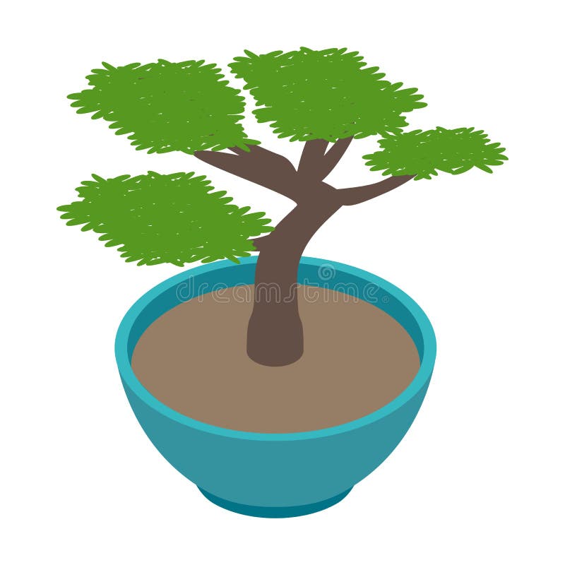 Bonsai Tree Icon, Isometric 3d Style Stock Vector - Illustration of ...