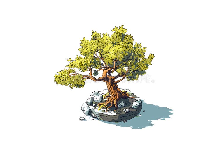 Bonsai Tree Isometric Forest Isolated Stock Vector - Illustration of ...