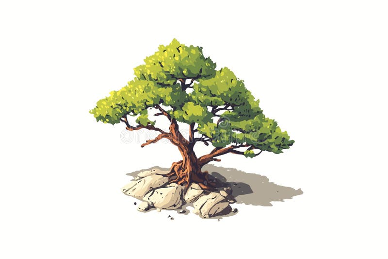 Bonsai Tree Isometric Isometric Isolated Stock Vector - Illustration of ...