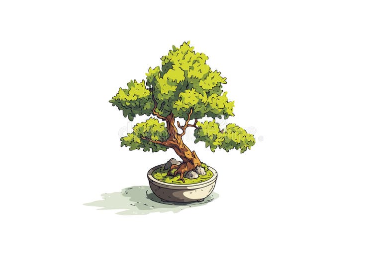 Bonsai Tree Isometric Various Isolated Stock Illustration ...