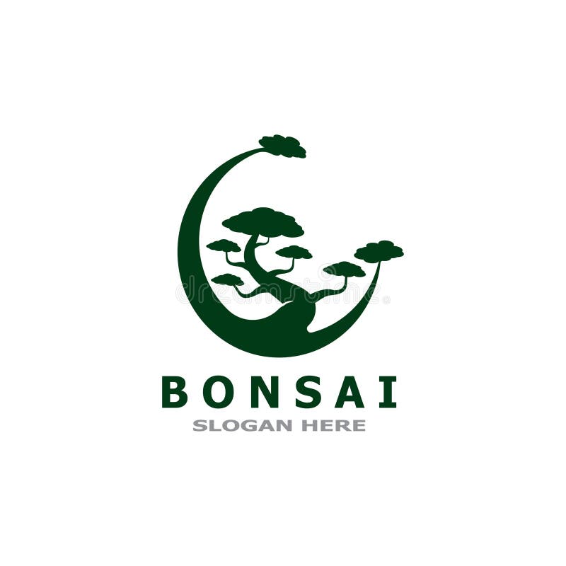 Bonsai Tree Plant Vector Logo Illustration Stock Illustration ...