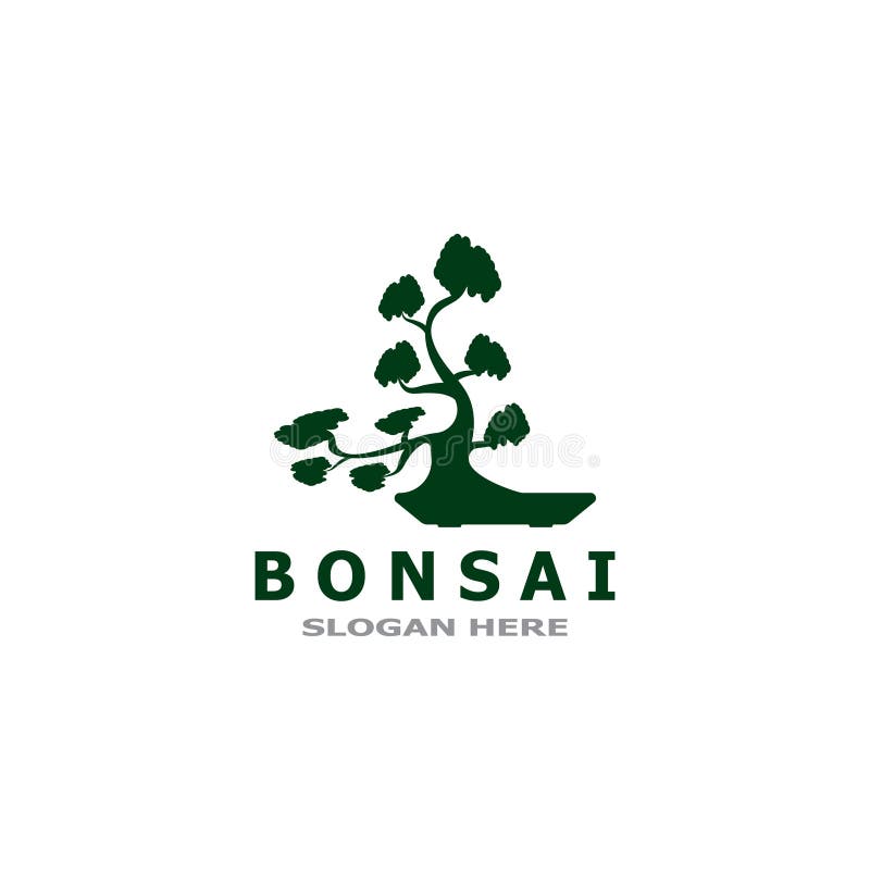 Bonsai Tree Plant Vector Logo Illustration Stock Illustration ...