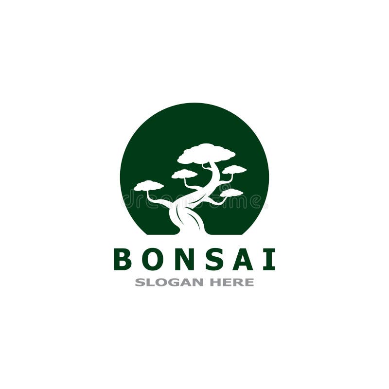 Bonsai Tree Plant Vector Logo Illustration Stock Illustration ...