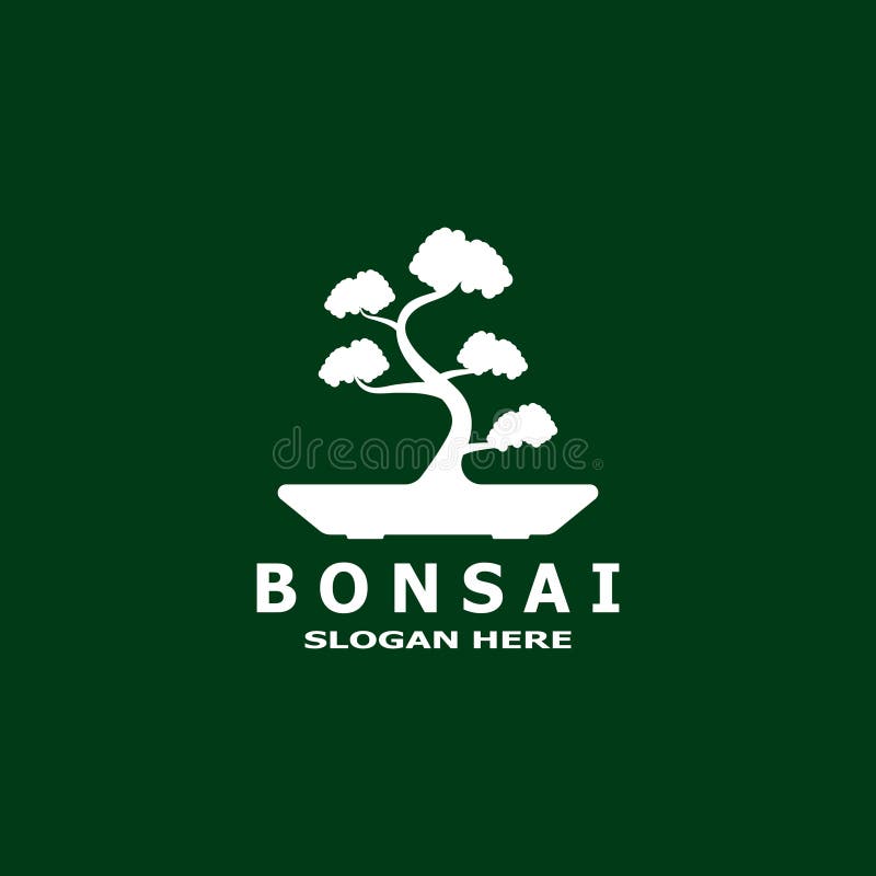 Bonsai Tree Plant Vector Logo Illustration Stock Vector - Illustration ...