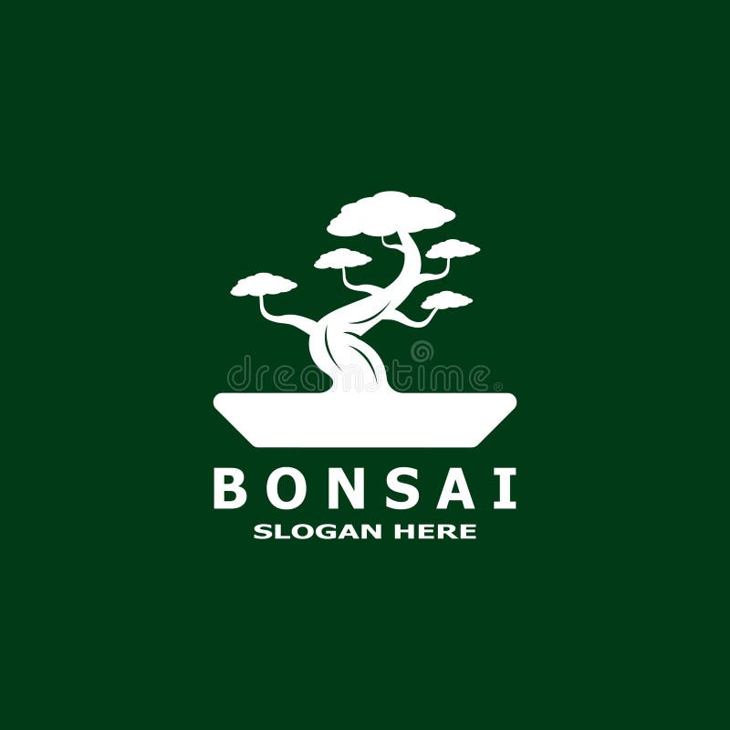 Bonsai Tree Plant Vector Logo Illustration Stock Illustration ...