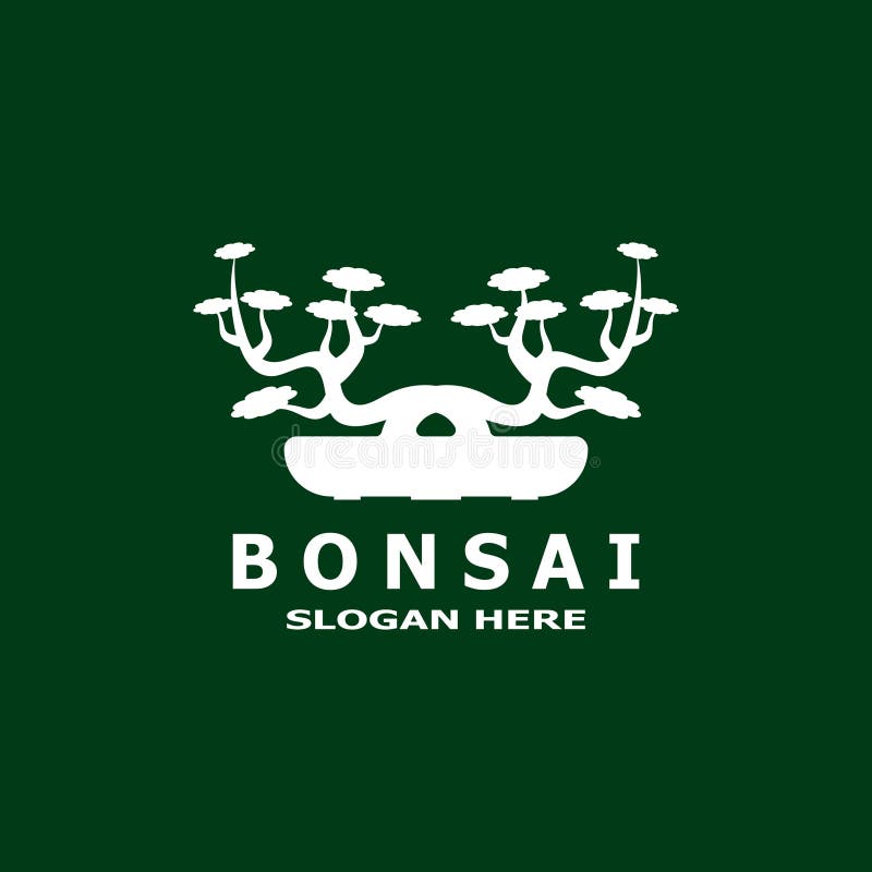 Bonsai Tree Plant Vector Logo Illustration Stock Illustration ...