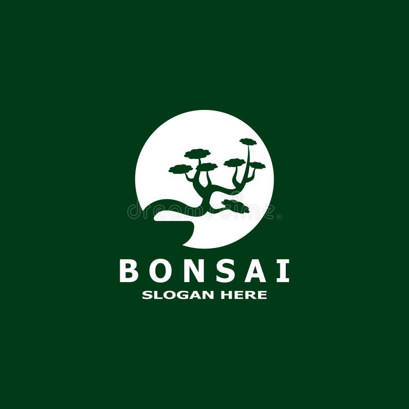 Bonsai Logo Design. Japanese Mini Small Plant Tree Silhouette Logo ...