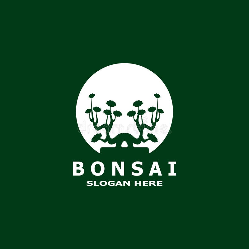 Bonsai Tree Plant Vector Logo Illustration Stock Illustration ...