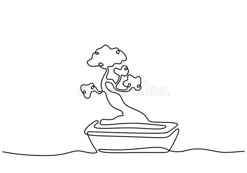 Continuous Line Drawing Bonsai Stock Illustrations – 44 Continuous Line ...