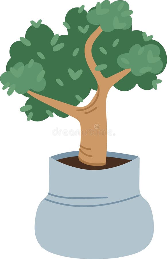 Bonsai Tree in Pot stock vector. Illustration of branch - 365205227
