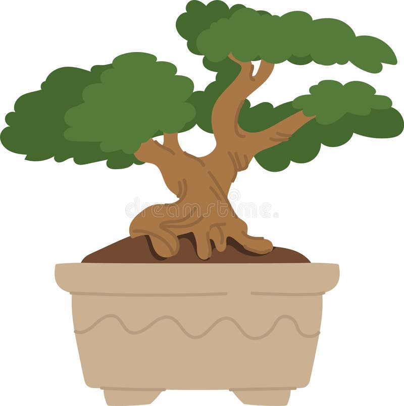 Bonsai Tree in Pot stock vector. Illustration of small - 365205260