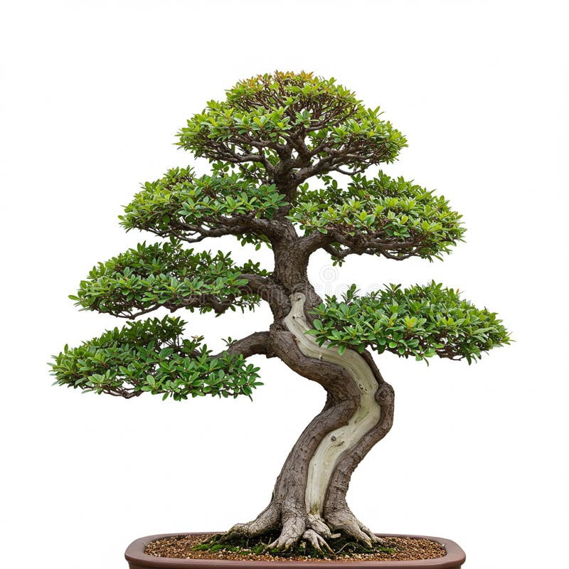 Bonsai Tree with a Twisted Trunk, Displaying Intricate Branch Structure ...