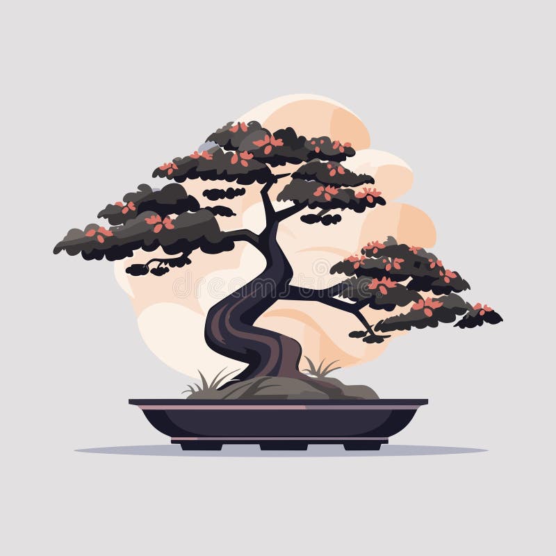 Bonsai Tree Vector Flat Minimalistic Isolated Illustration Stock Vector ...