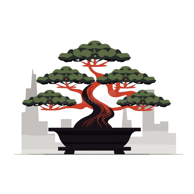 Bonsai Tree Vector Flat Minimalistic Isolated Illustration Stock Vector ...