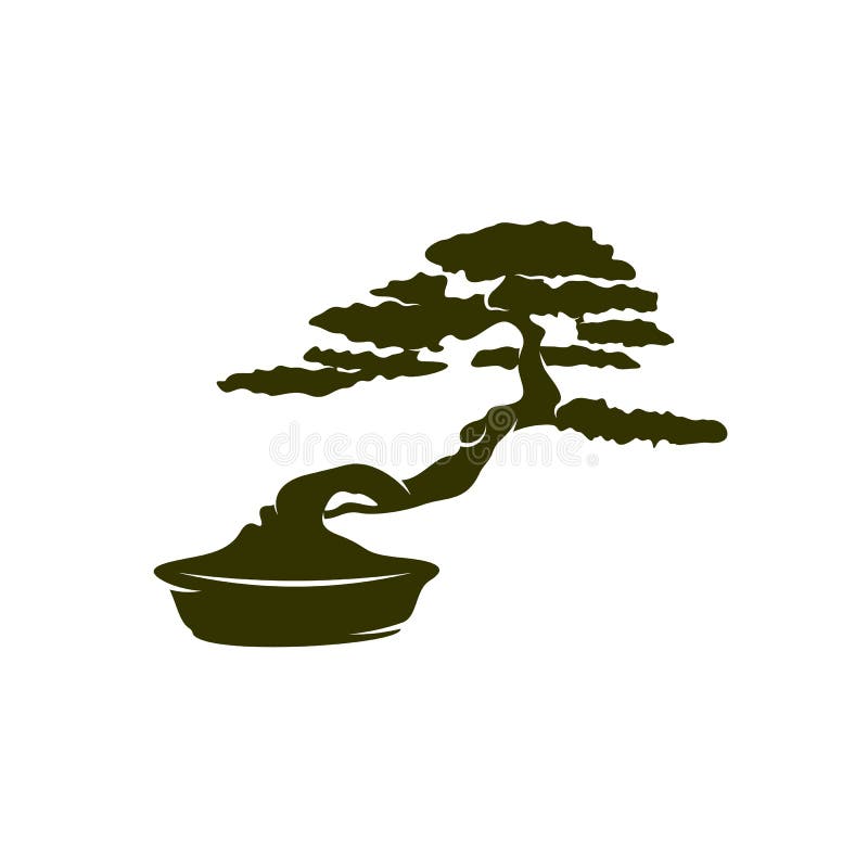 Bonsei Logo Vector Design Template, Silhouette Bonsei Logo ...